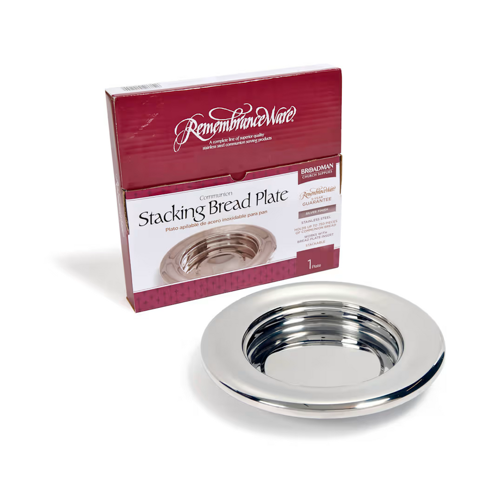 Stacking Communion Bread Plate - Silver Tone Stainless Steel ...