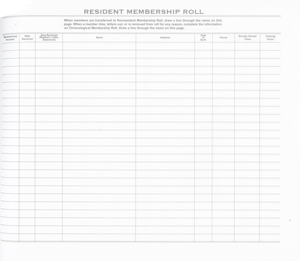 Church Membership Record Book (Form M-1) - Concordia Supply
