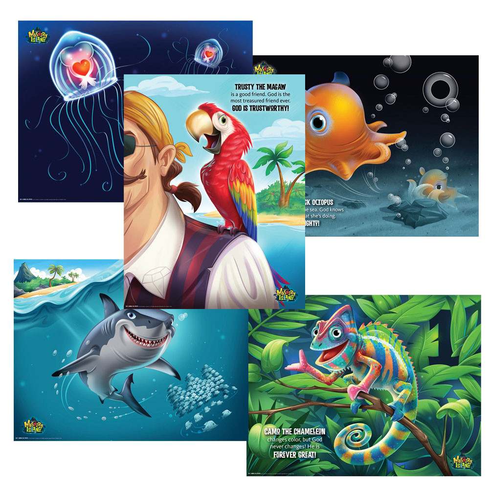 Animal Pals Posters (set of 5) - Mystery Island VBS 2020 by Answers