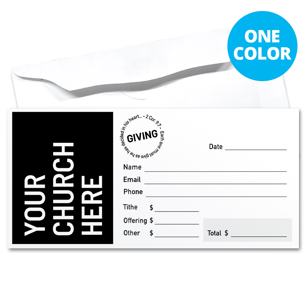 Custom Offering Envelope - One Color - E1C016 - Box of 500