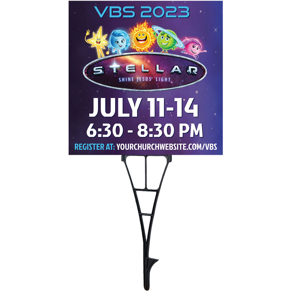 Customizable VBS Yard Signs - Stellar - 24x24 Printed Size - YSTE001 ...