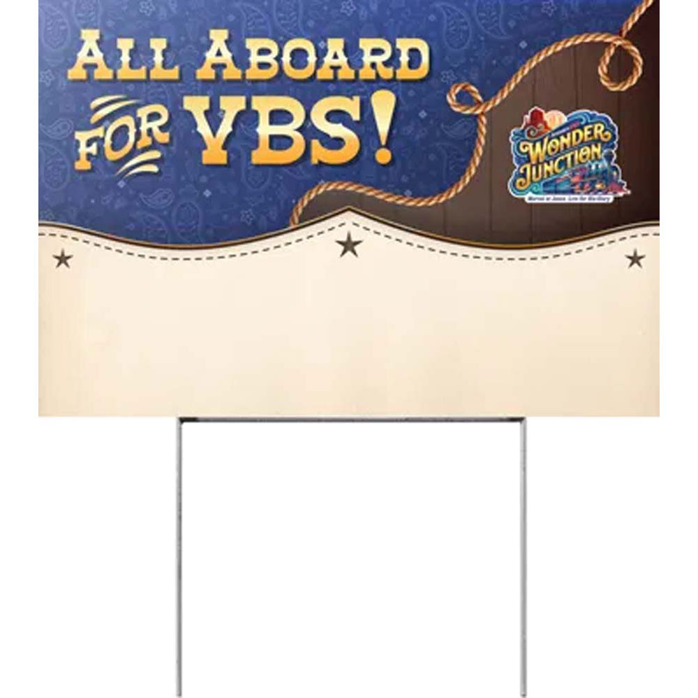 Yard Sign (12 in. x 18 in.) - Stand Included - Wonder Junction VBS 2025 ...