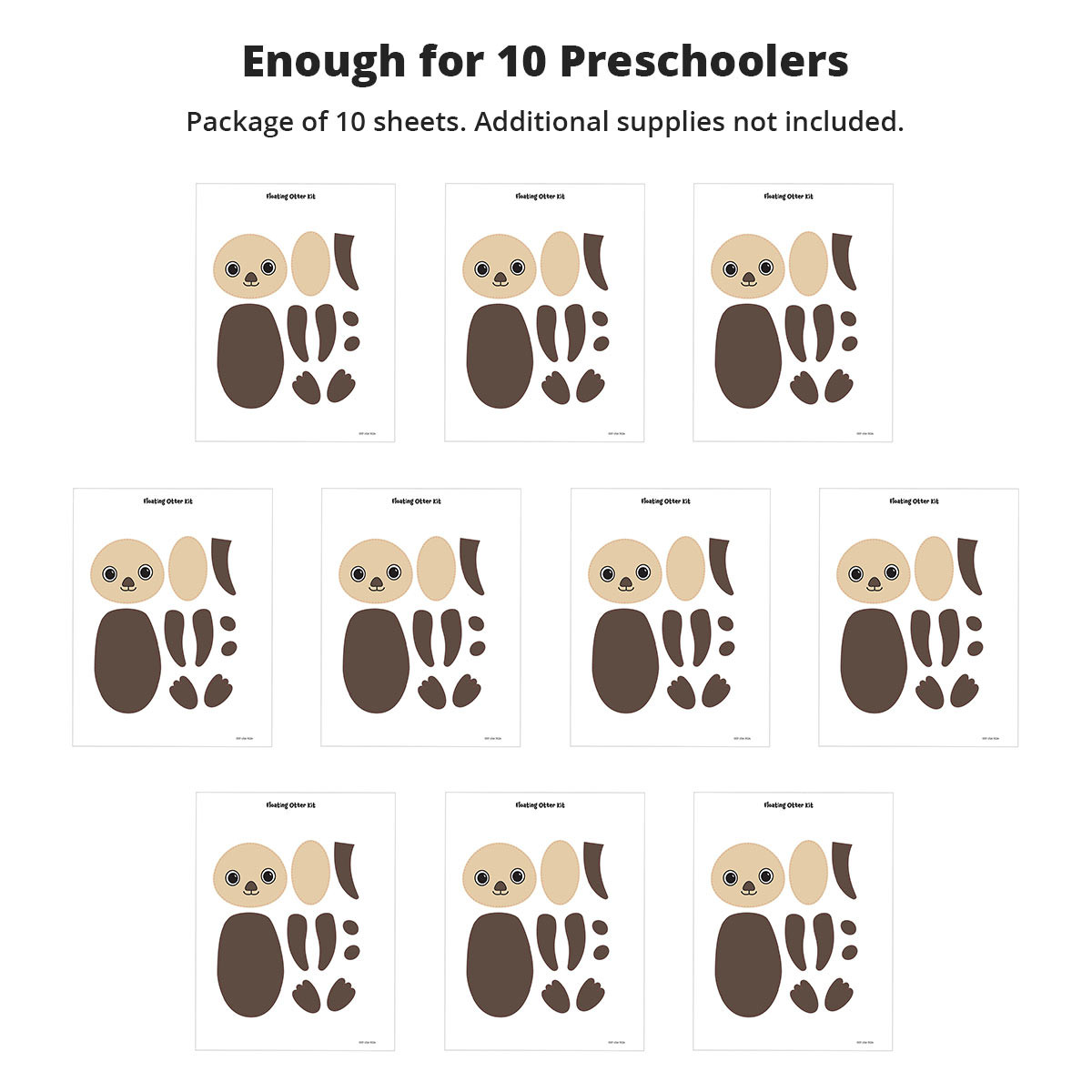 Floating Otter Kits (Pack of 10 kits) - Day 1 Preschool Craft - Glue ...