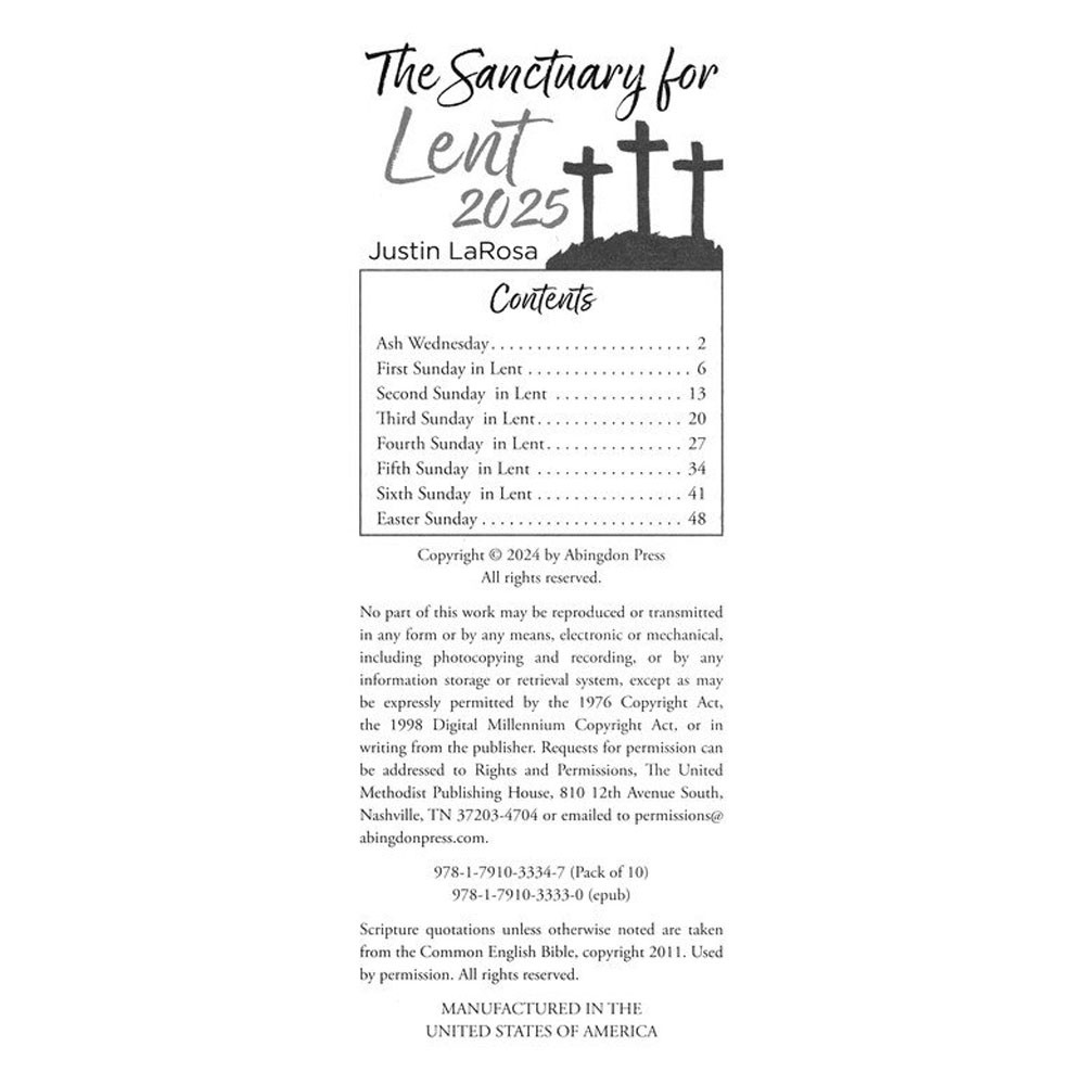 Devotional - Sanctuary for Lent 2025 - by Justin LaRosa (Pack of 10 ...