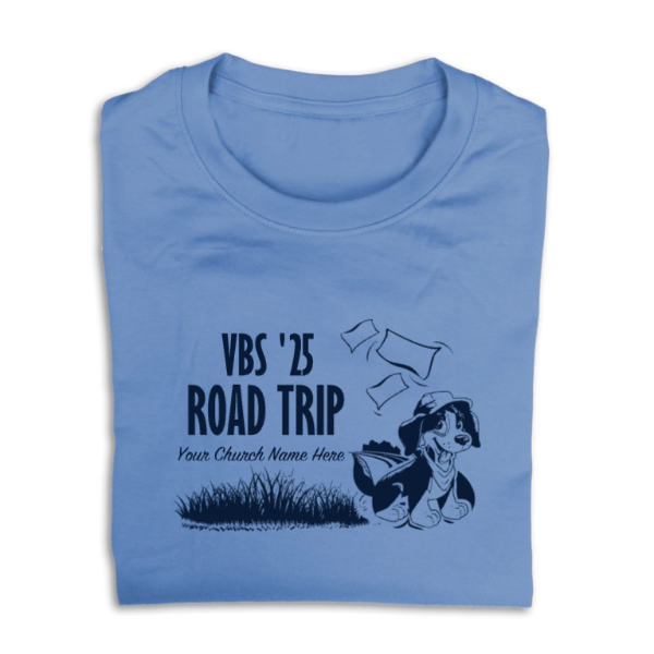Road Trip VBS Custom T-Shirt - One Color Design with Playful Pup ...