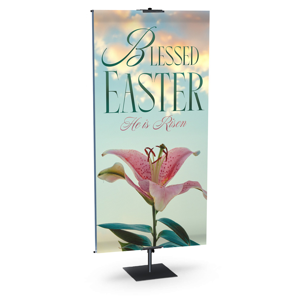 Church Banners - Wispy Clouds Easter - Blessed Easter - Concordia Supply