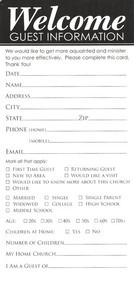 Guest Information Cards (Pk of 50) - Concordia Supply