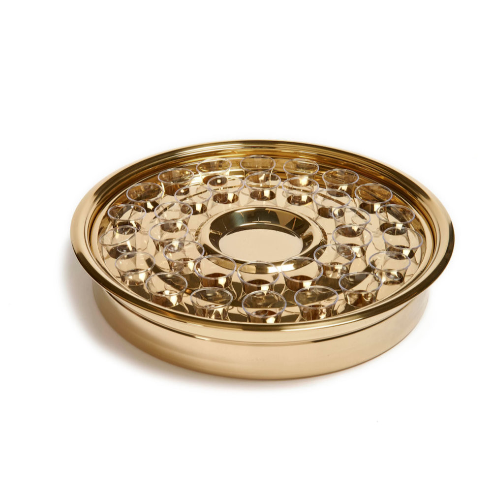 Single-Pass Communion Tray - Brass Tone Stainless Steel ...