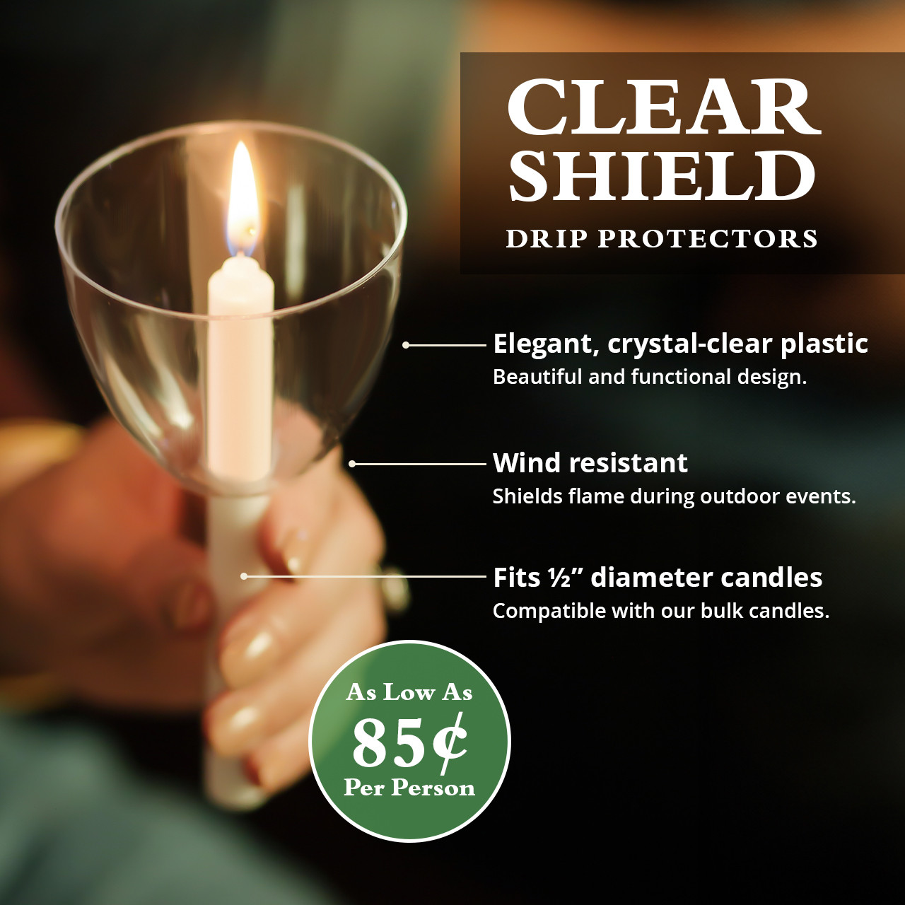 Candlelight Service Sample Pack | Wax Candles & Drip Protectors
