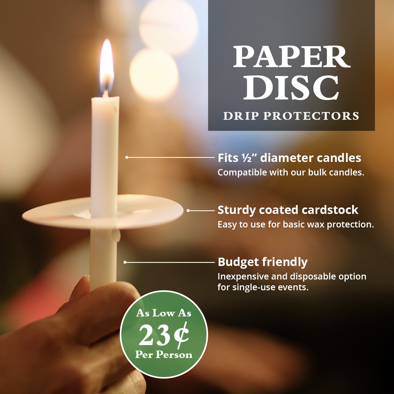 Candlelight Service Sample Pack | Wax Candles & Drip Protectors