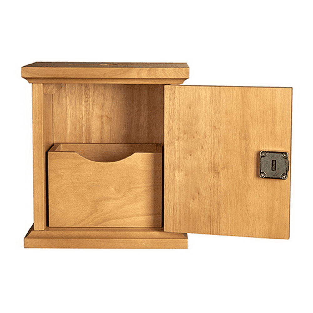 Wooden Tithe & Offering Box - Wall Mounted with Lock - Solid Wood with ...