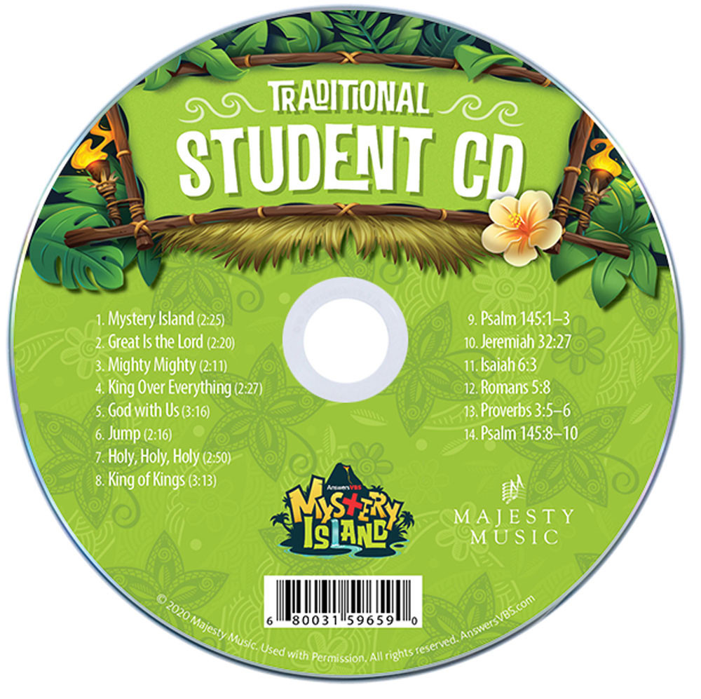 Traditional Student CDs (Pack of 10) - Mystery Island VBS 2020 by Answers