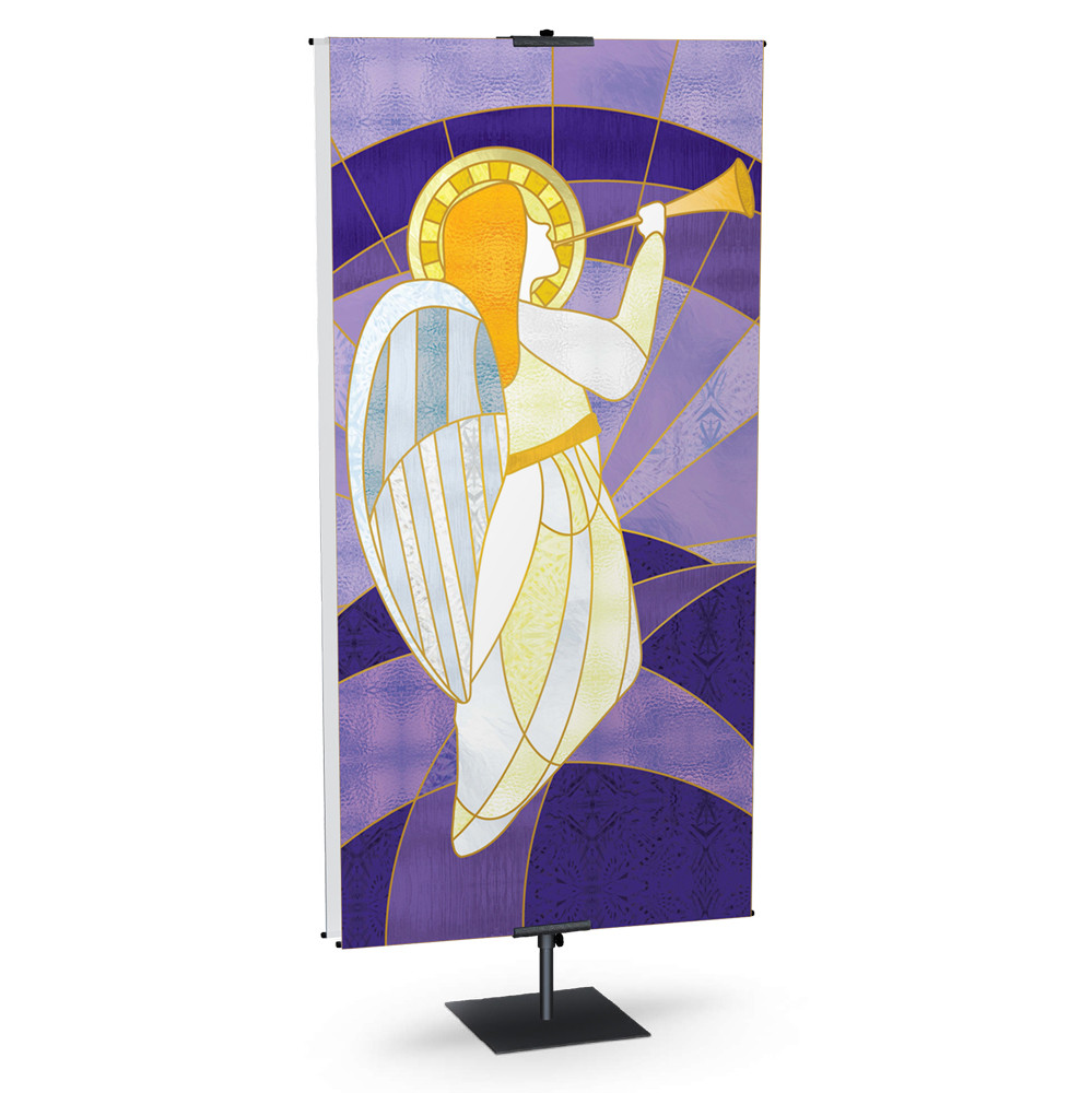 Church Banner - Christmas - Stained Glass Angel