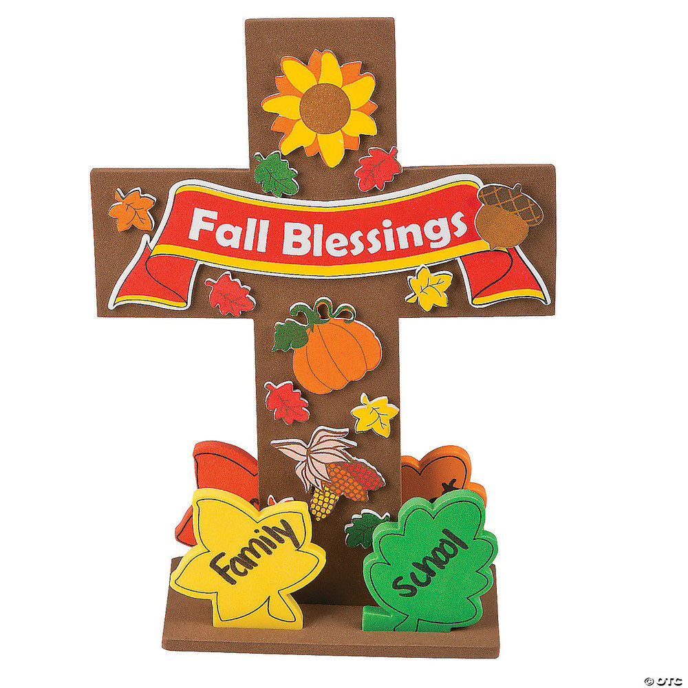 Foam Fall Blessing Stand-Up Cross Craft Kit (Pack of 12)