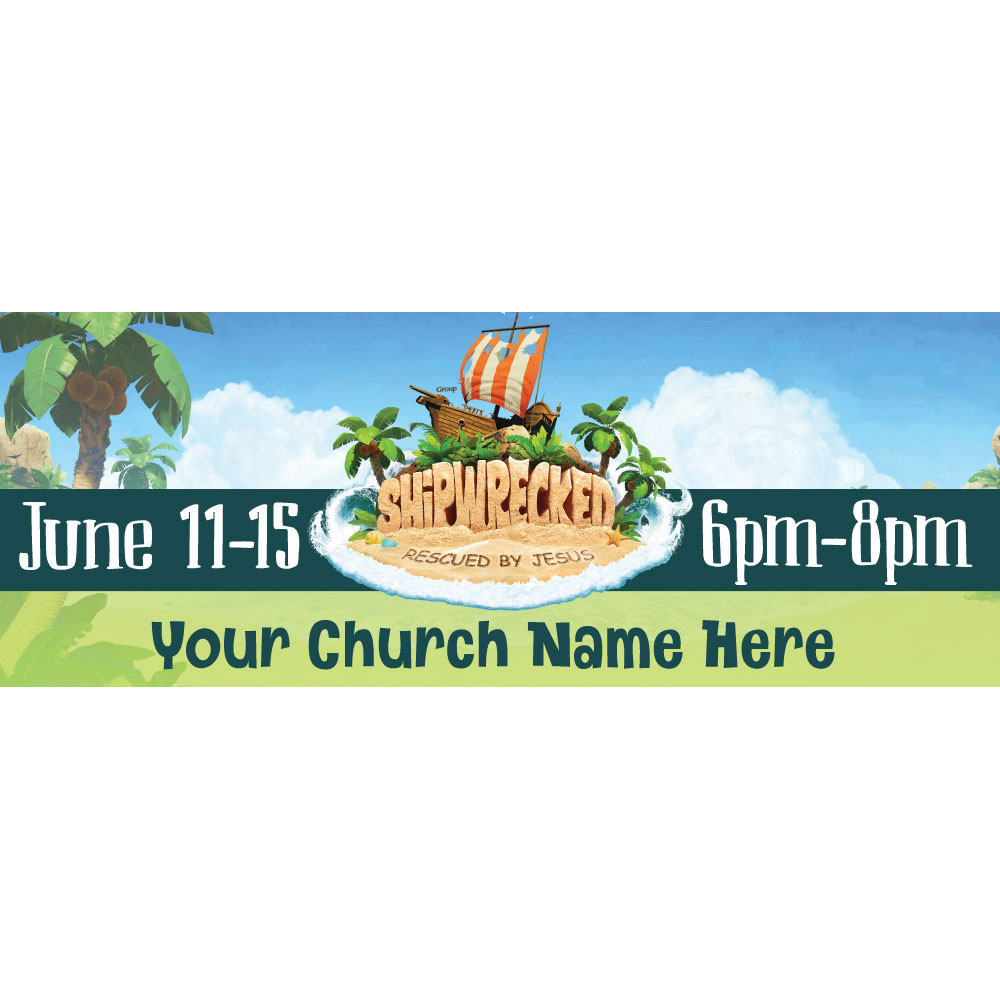 Shipwreck VBS - Custom Outdoor Vinyl Banner for VBS 2018 - B81007