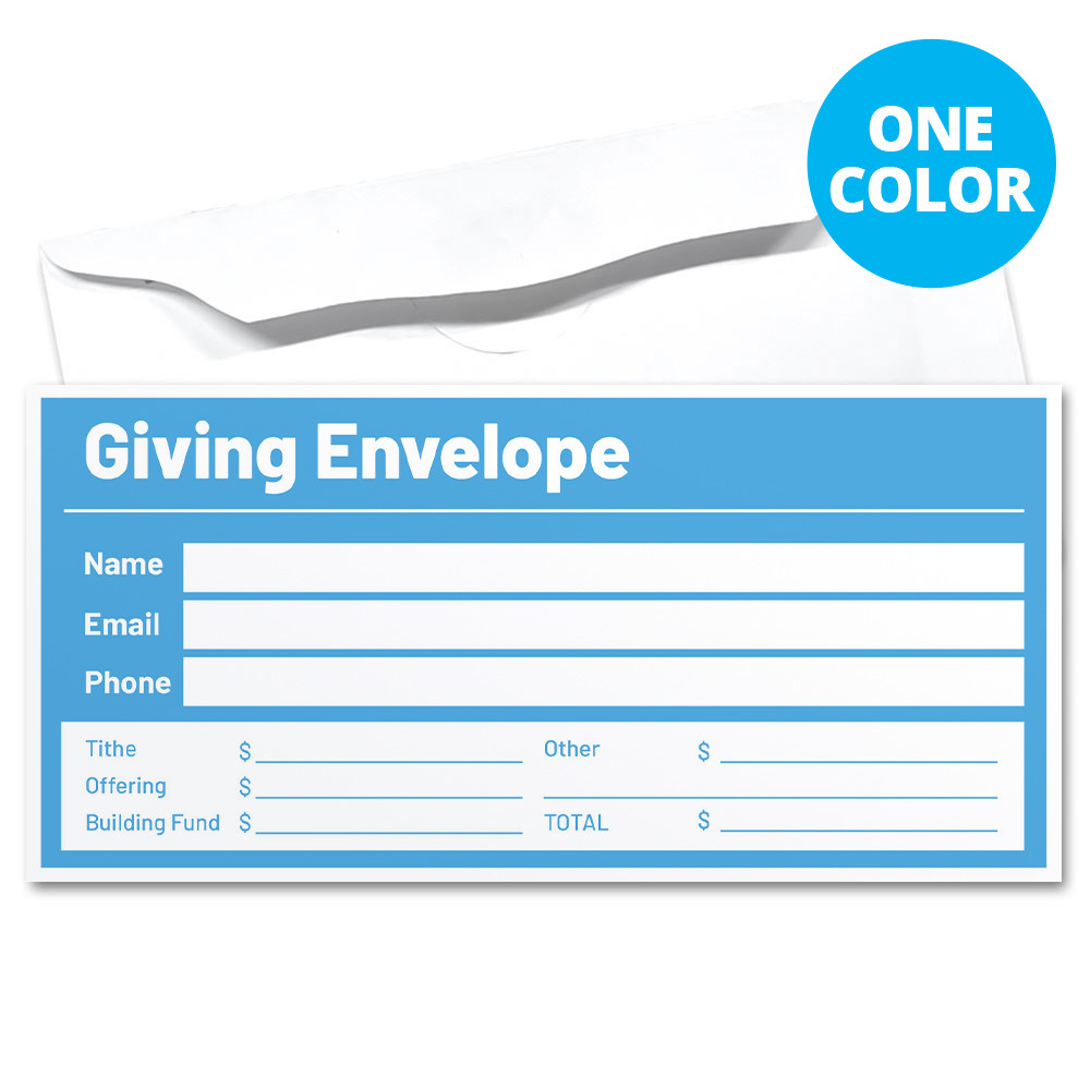 Custom Offering Envelope - One Color - Minimalist - E1C010 - Box of 500