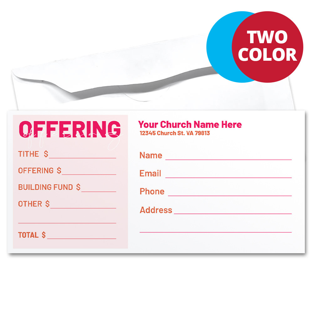 Custom Offering Envelope - Two Color - E2C012 - Box of 500