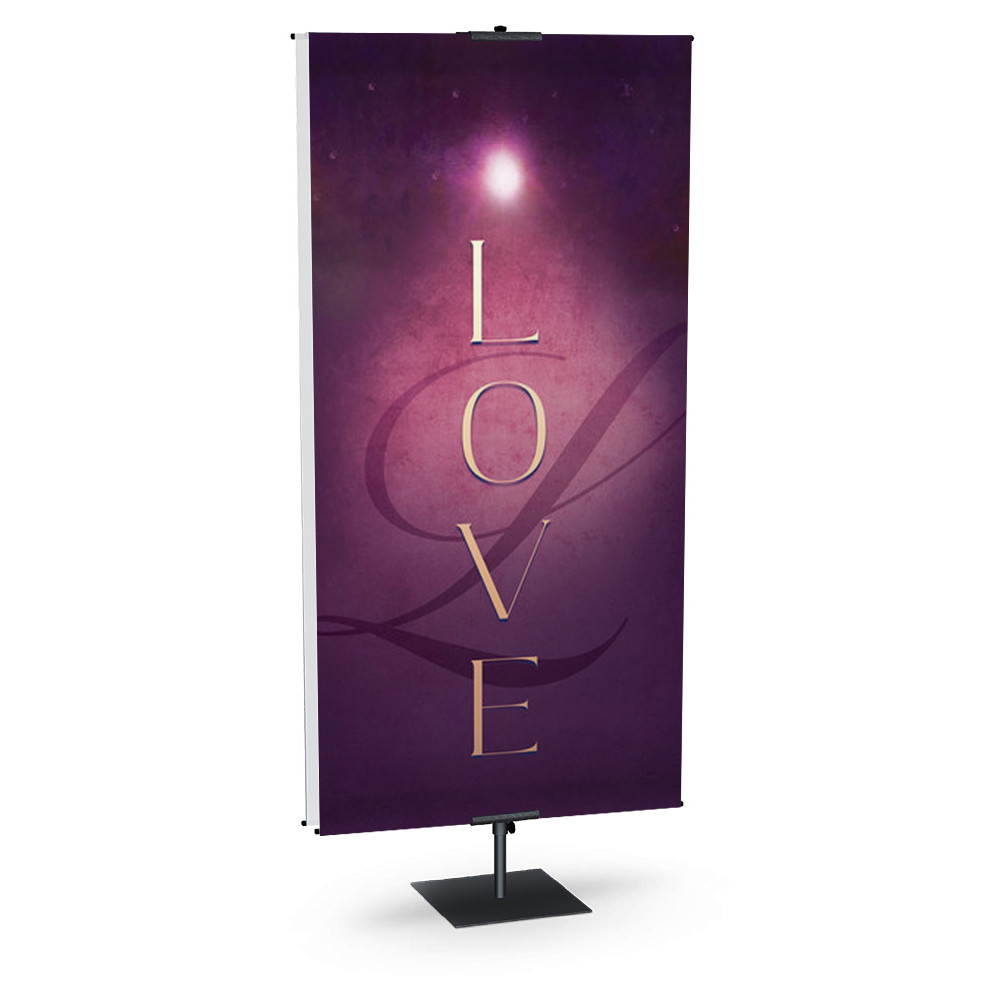 Church Banner - Advent - Love - Purple Nativity Series - Concordia Supply
