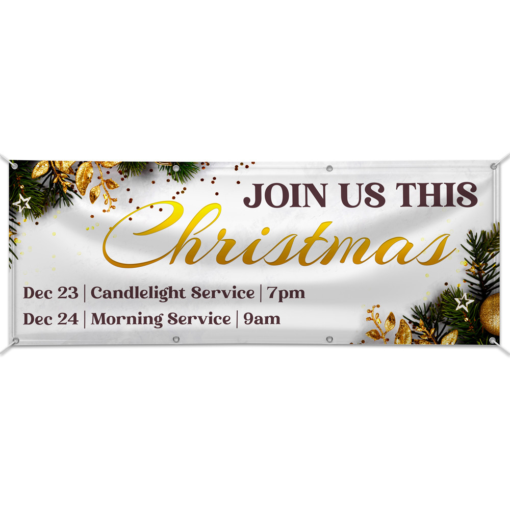 Easy Custom Outdoor Vinyl Banner - Personalize in Real Time - Christmas ...