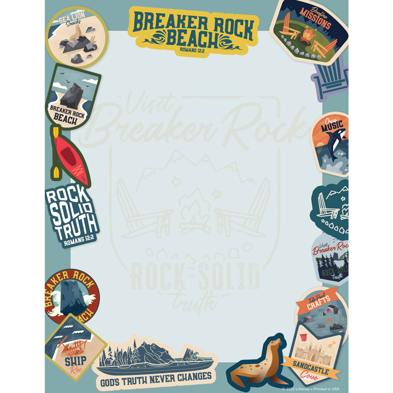 Writing Paper Pack of 50 - Breaker Rock Lifeway VBS 2024 - Concordia Supply Writing Paper Pack of 50 - Breaker Rock Lifeway VBS 2024 - Concordia Supply