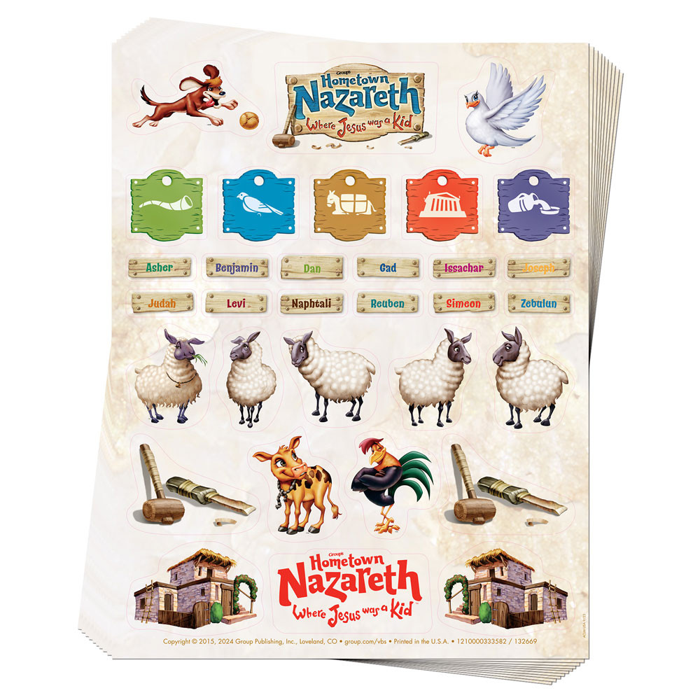Sticker Sheets (pack of 10 sheets) - Hometown Nazareth VBS 2024 by ...