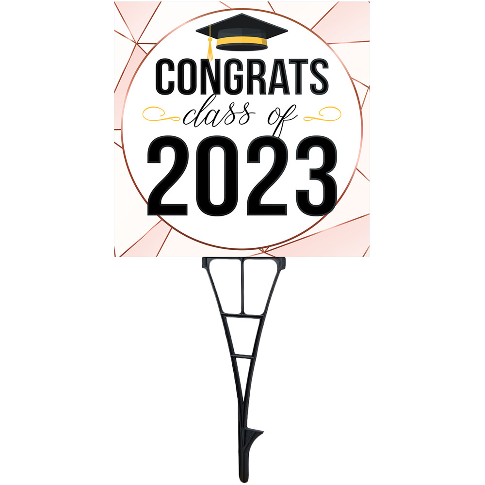 Yard Signs - Graduation - Class of Rose Gold - 24" x 24" Printed Size
