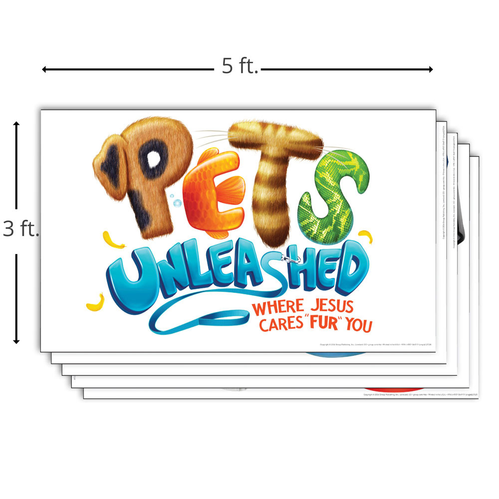 Giant Decorating Posters set of 5, 3' x 5' - Pets Unleashed Weekend VBS ...