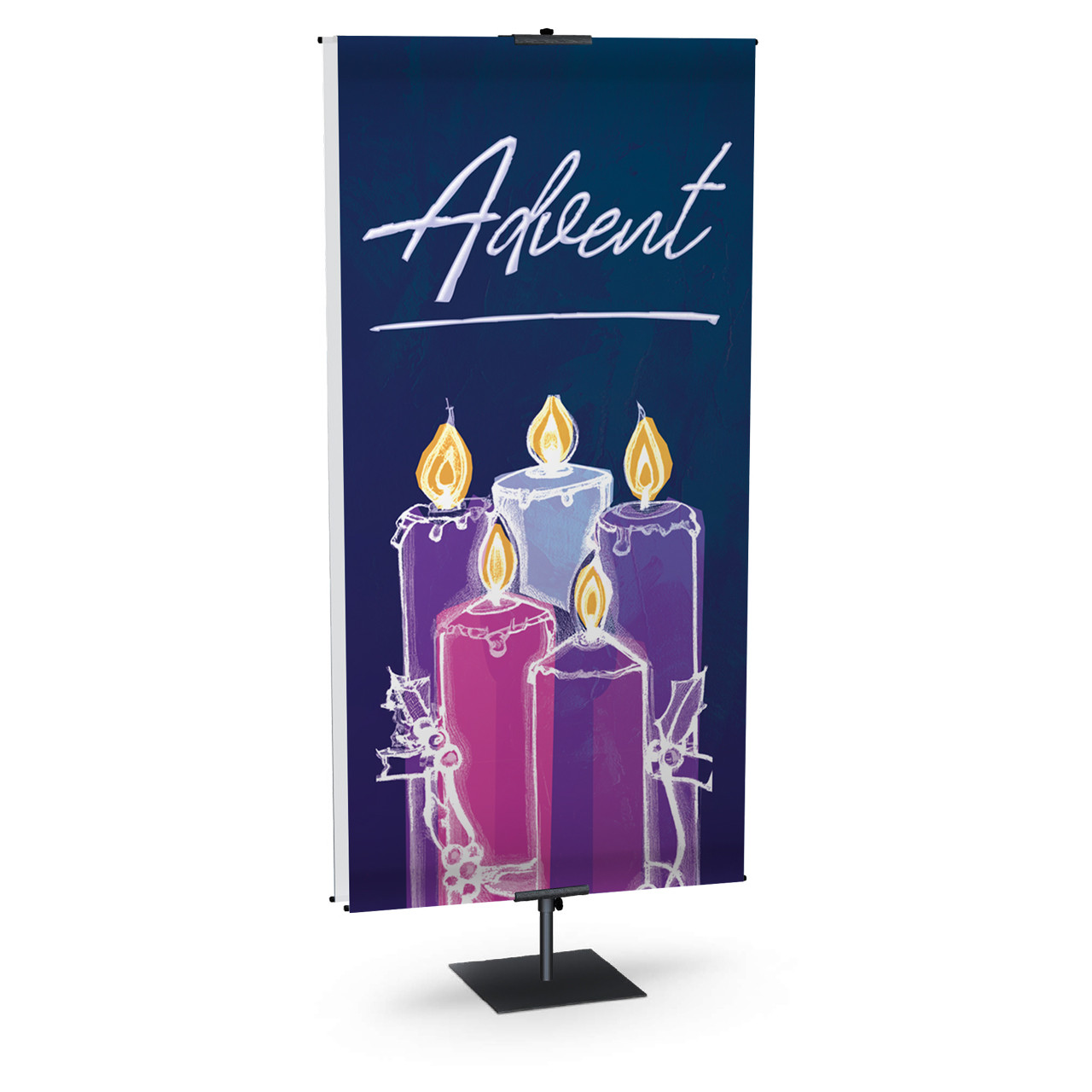 Church Banner - Advent - Advent Candles - Blue Sketch Series ...
