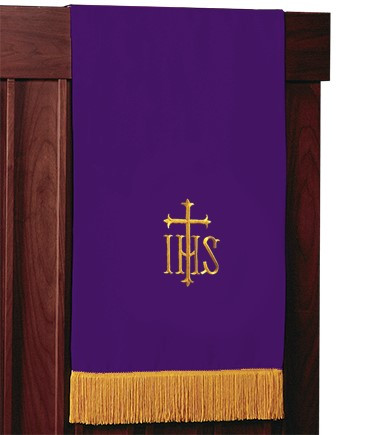 Pulpit/Lectern Scarf Hunter/Purple w/ Symbols - Concordia Supply