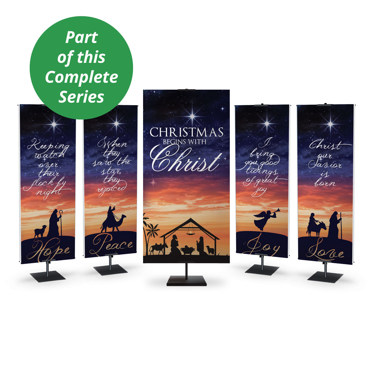 Church Banner - Christmas - A Savior Is Born - Sunset - Begins With Christ