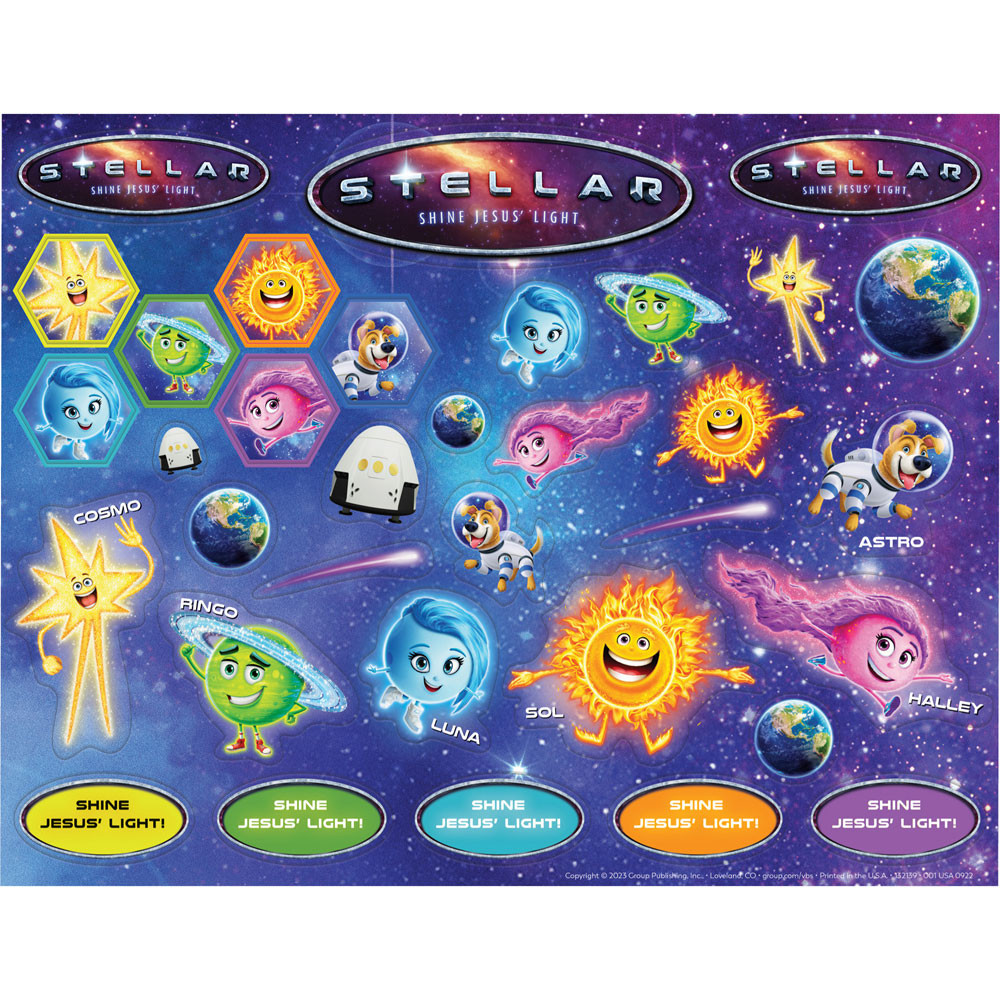 Sticker Sheets - Pack of 10 - Stellar VBS 2023 by Group