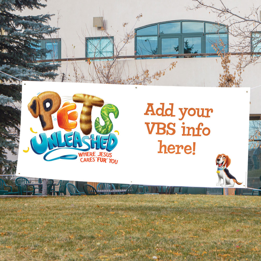Outdoor Banner 8' x 4' - Pets Unleashed Weekend VBS 2023