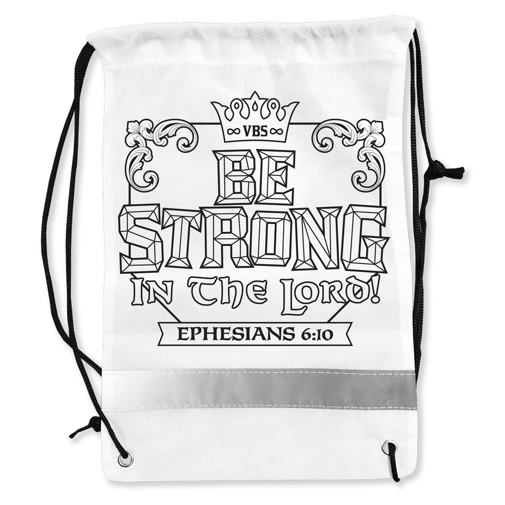 Kids Fabric Coloring Backpack Drawstring Bag (Pack of 10) Be Strong In ...