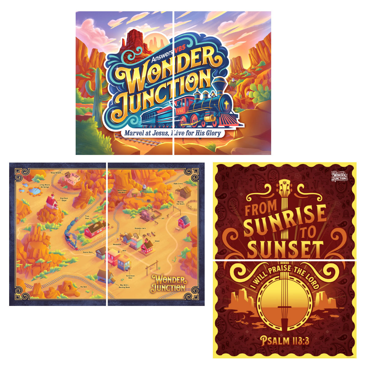 Wonder Junction Logo, Theme Verse, Map - Scene Setter (Pack of 6 panels ...