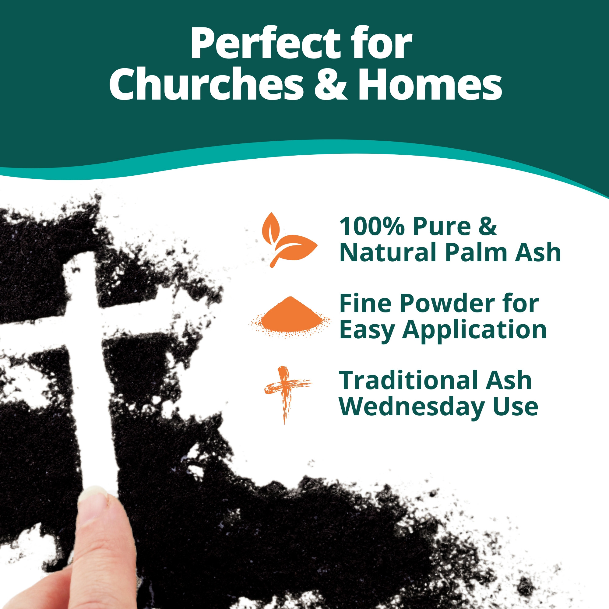 Pure Palm Ash for Ash Wednesday, Suitable for 500 People - Concordia Supply