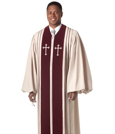 Men's Clergy Robe Bishop S10 - White Wonder Crepe