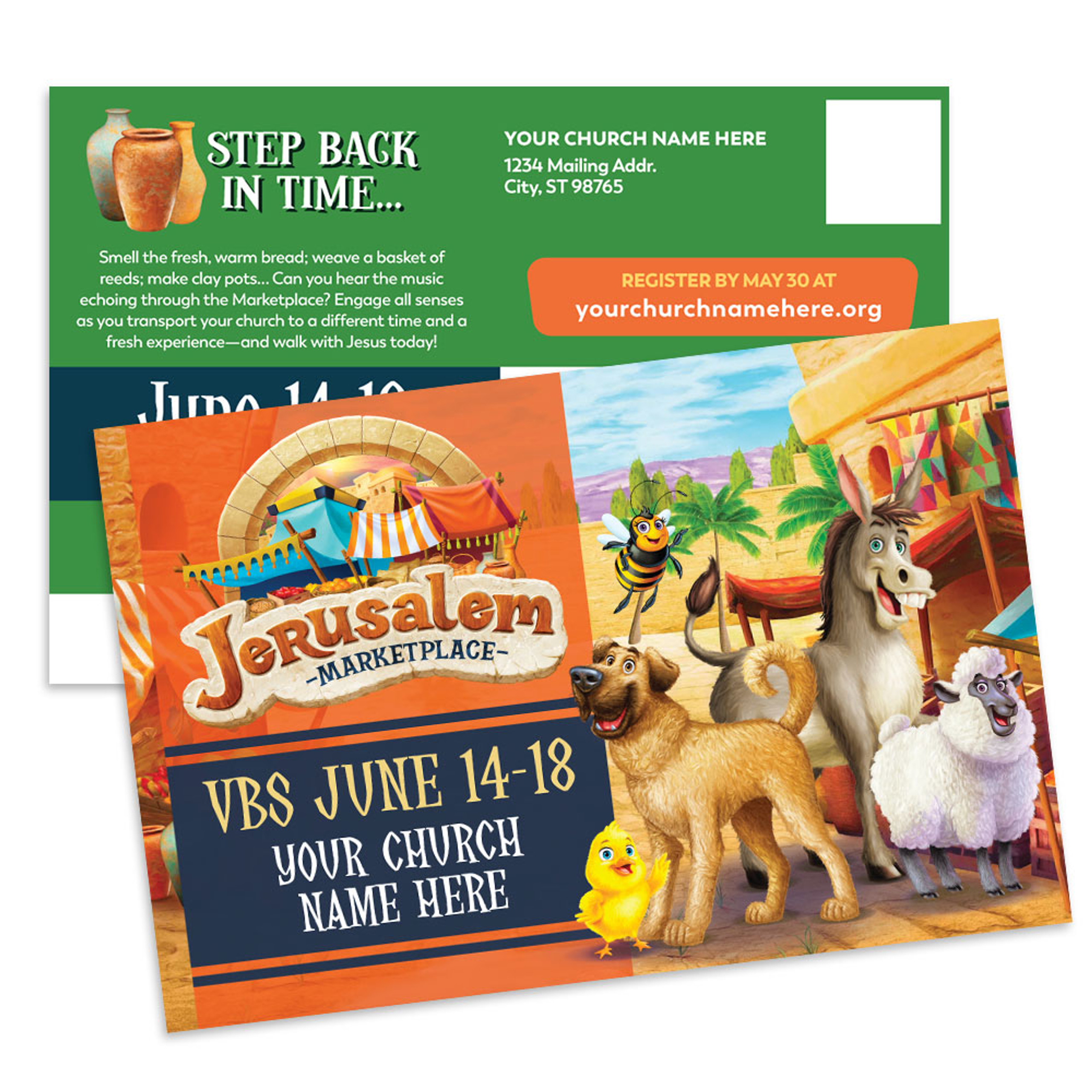 Custom VBS Postcards - Jerusalem Marketplace VBS