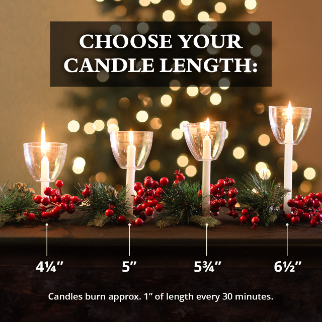 Candlelight Service Set 4.25" Candles & CLEAR Plastic Shields (Set of 250)