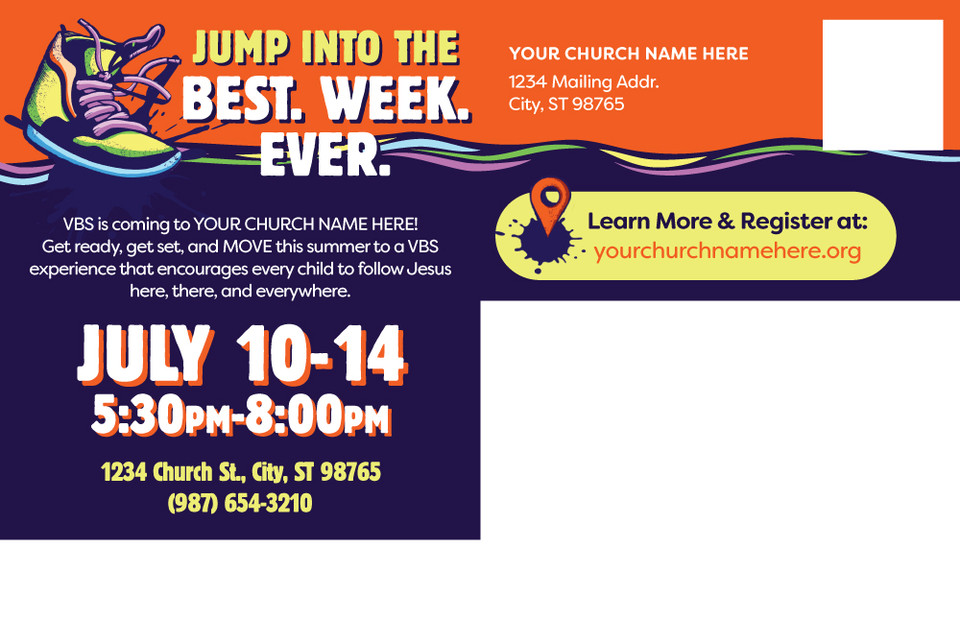 Custom VBS Postcards - Ready, Set, Move VBS - PCRSM001