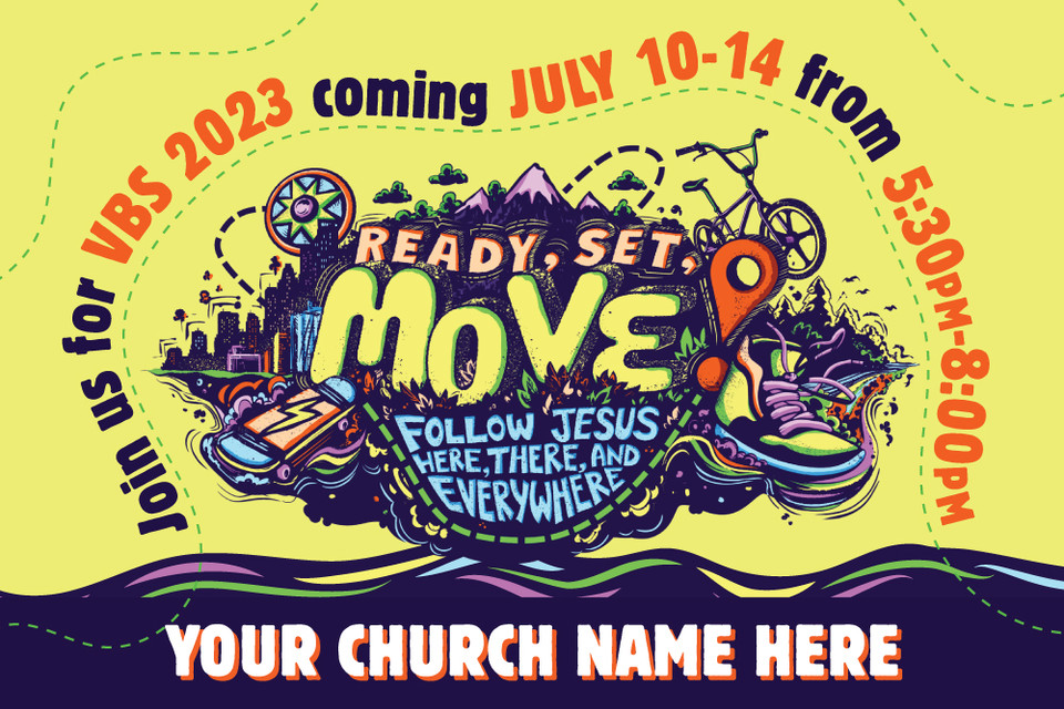 Custom VBS Postcards - Ready, Set, Move VBS - PCRSM001