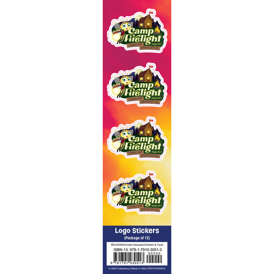 Logo Stickers - Pack of 24 - Camp Firelight VBS 2025 by Cokesbury ...