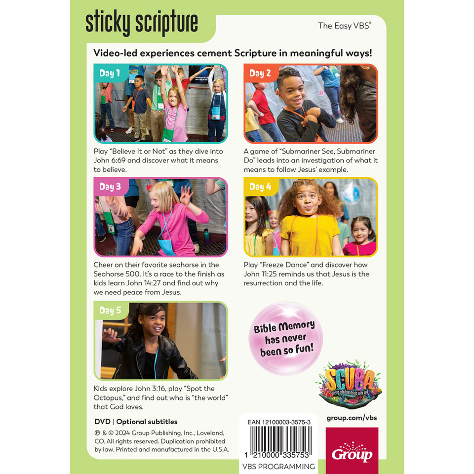 Sticky Scripture: Diving Into Friendship With God DVD - Scuba VBS 2024 ...