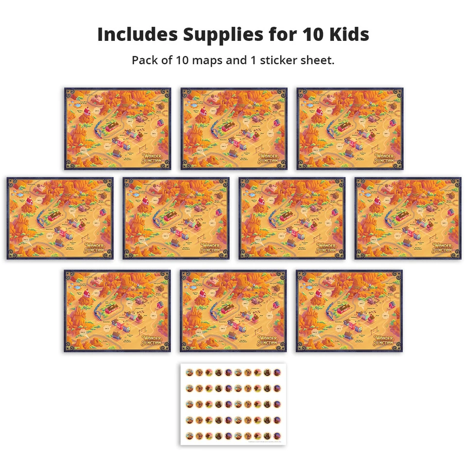 Wonder Junction Map and Stickers (Pack of 10 Maps and 1 Sticker Sheet ...