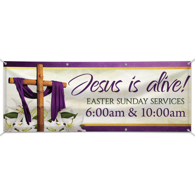 Customizable Outdoor Vinyl Banner - Jesus is Alive