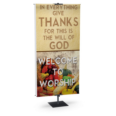 Church Banner - Fall & Thanksgiving - Give Thanks - B43002