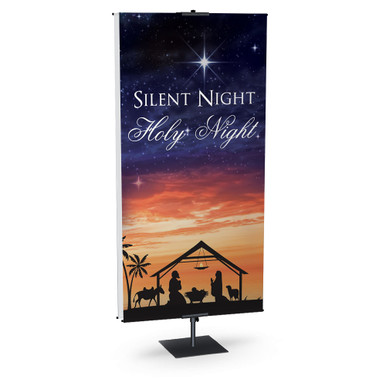 Church Banner - Christmas - A Savior Is Born - Sunset - Silent Night