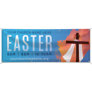 Customizable Outdoor Vinyl Banner - Easter - Blue Day Easter