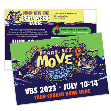 Custom VBS Postcards - Ready, Set, Move VBS - PCRSM003