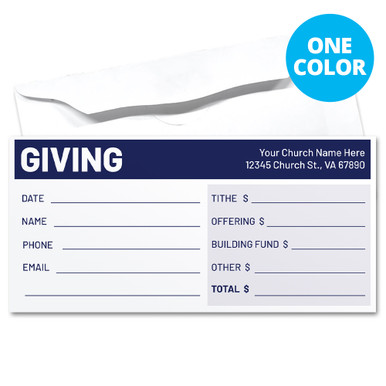 Custom Offering Envelope - One Color - Peaceful Green - E1C011 - Box of 500