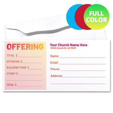 Custom Offering Envelope - Full Color - EFC012 - Box of 500